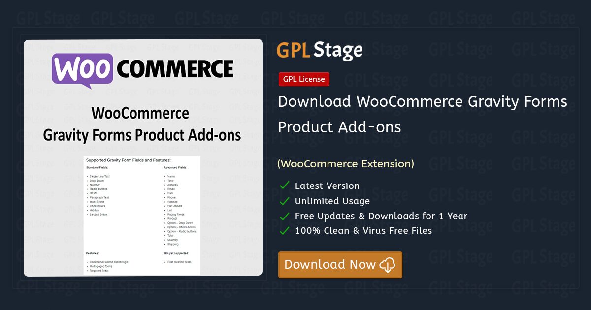 Gravity Forms Product Add-ons for WooCommerce