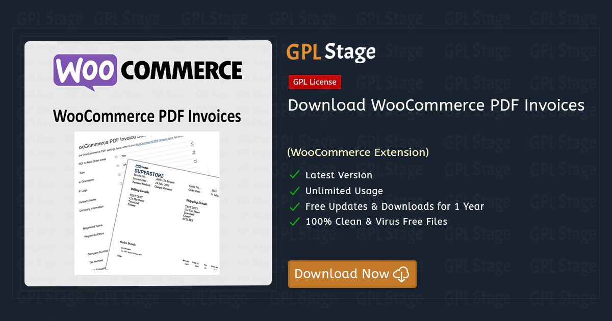 PDF Invoices for WooCommerce