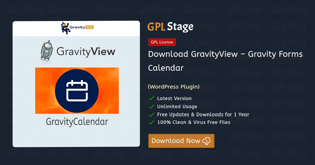 GravityView – Gravity Forms Calendar Add-On