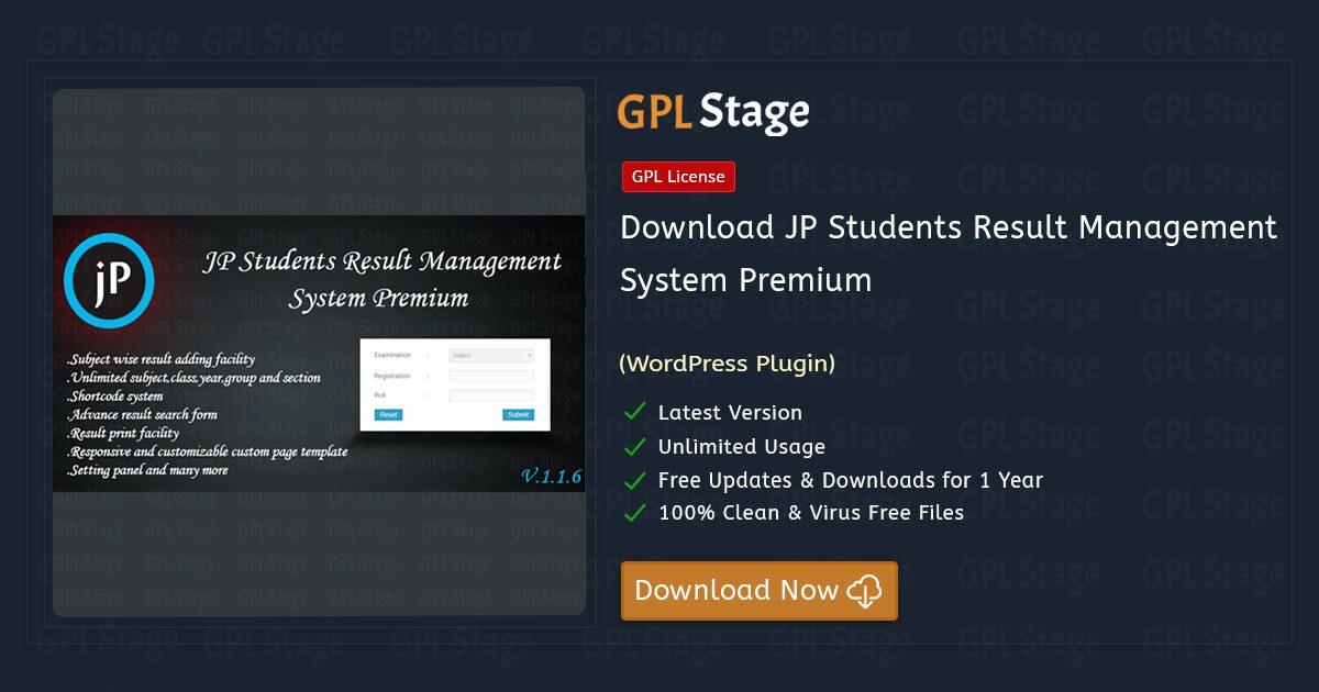JP Students Result Management System Premium