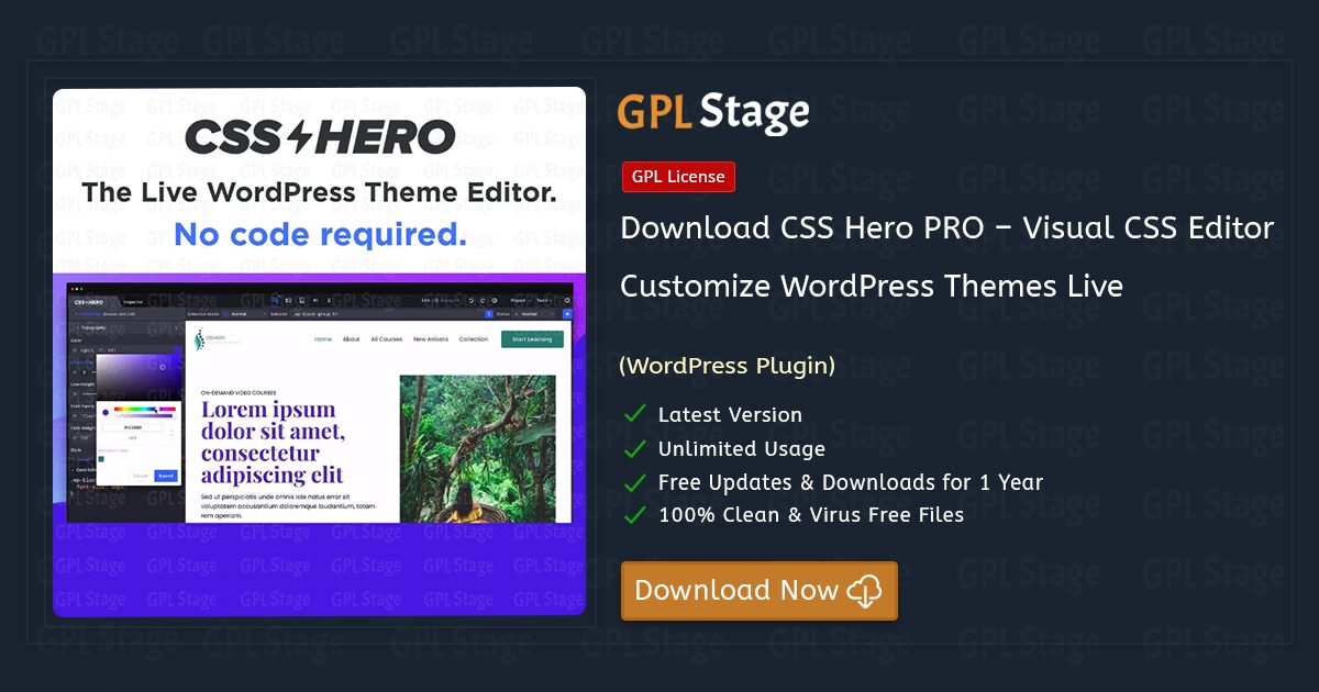 CSS Hero PRO: Visual CSS Editor | Customize WordPress Themes Live