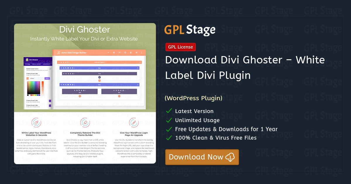 Divi Ghoster – White Label Divi Plugin