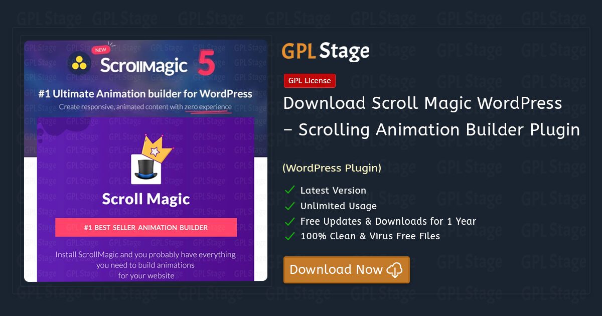 Scroll Magic WordPress – Scrolling Animation Builder Plugin