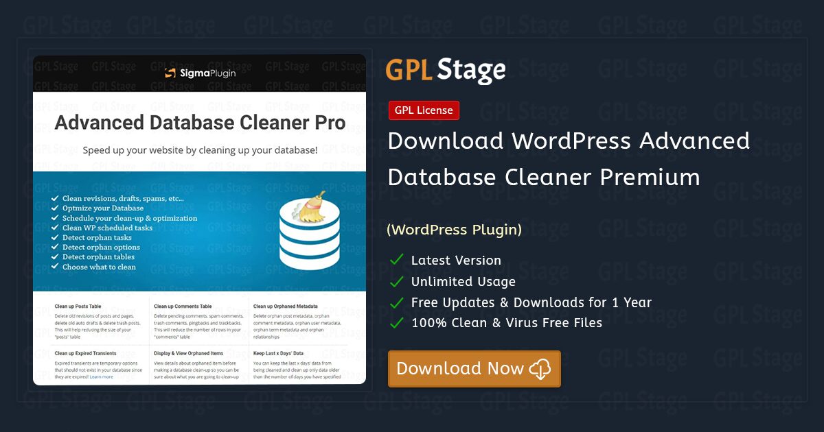 Advanced Database Cleaner Pro - WordPress Advanced Database Cleaner