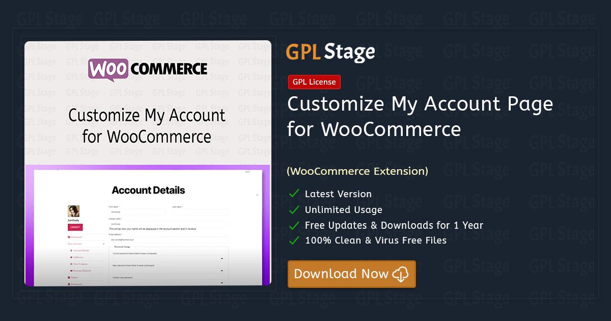 Customize My Account for WooCommerce